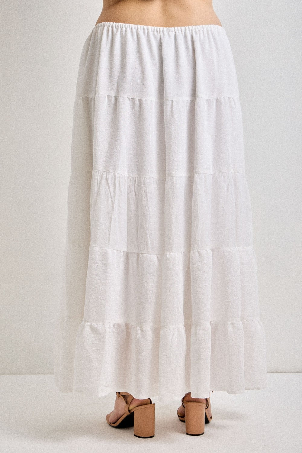 Ivory Tiered Maxi Skirt (1X - 3X) – In Pursuit Mobile Boutique ...